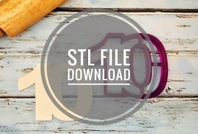 Digital STL Download File for 10 Ten Tenth Number Cookie Cutter – Bobbi ...