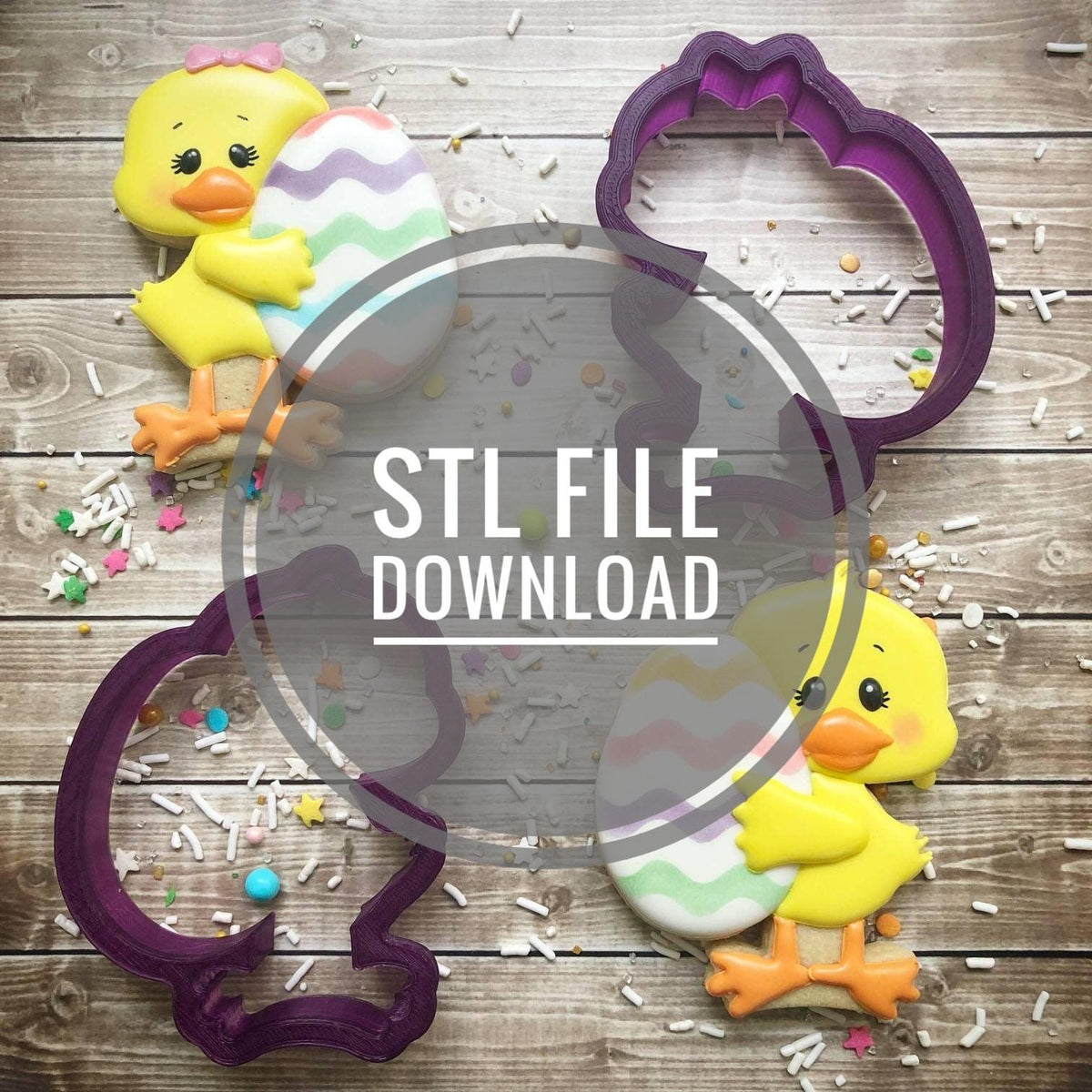 Digital STL File Download for Easter Chicks with Egg Set of 2 Cookie C ...