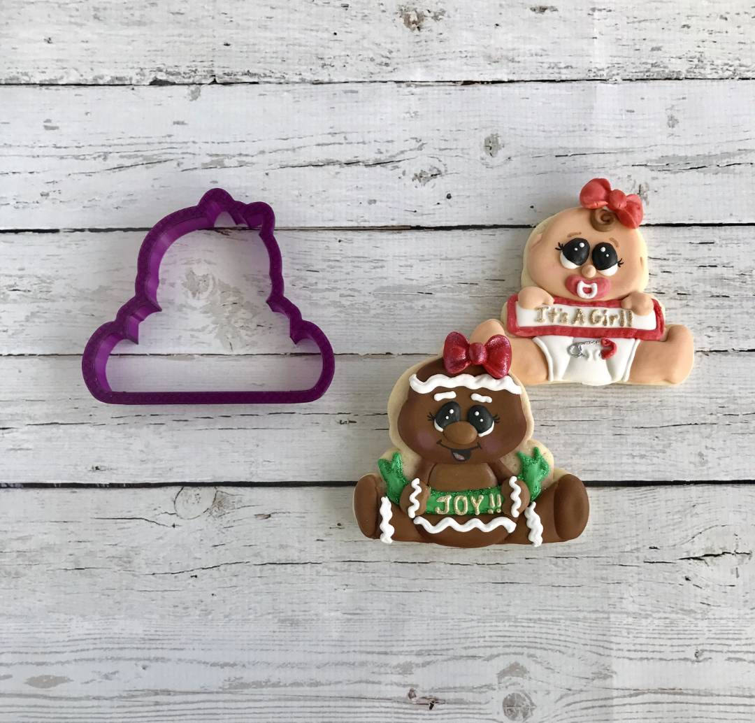 Gingerbread Girl with Sign #2 with Feet Showing or Plaque Cookie Cutte ...