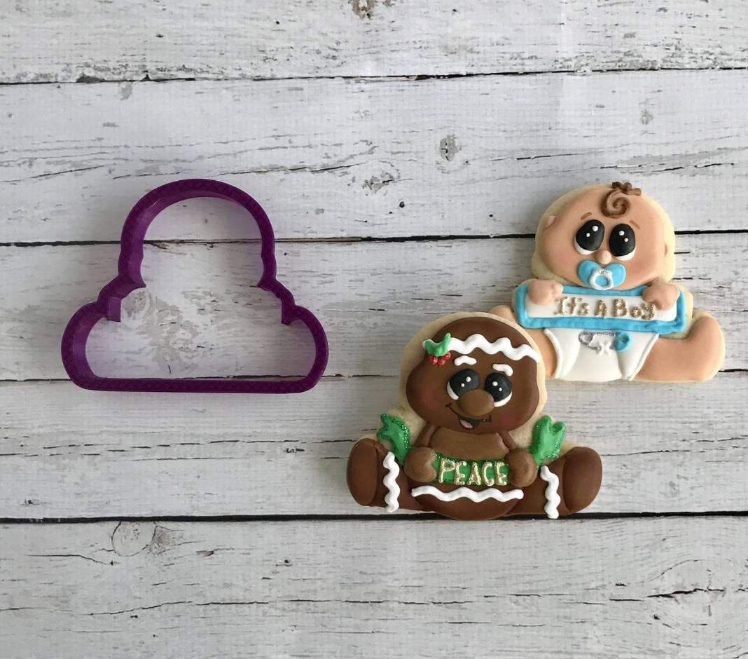 Gingerbread Boy with Sign #2 with Feet Showing or Plaque Cookie Cutter ...