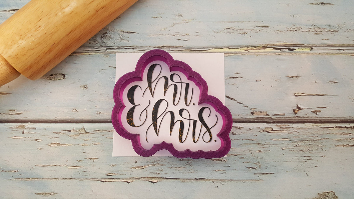 Mr & Mrs Hand Lettered Cookie Cutter with Optional Stencil – Bobbi's ...