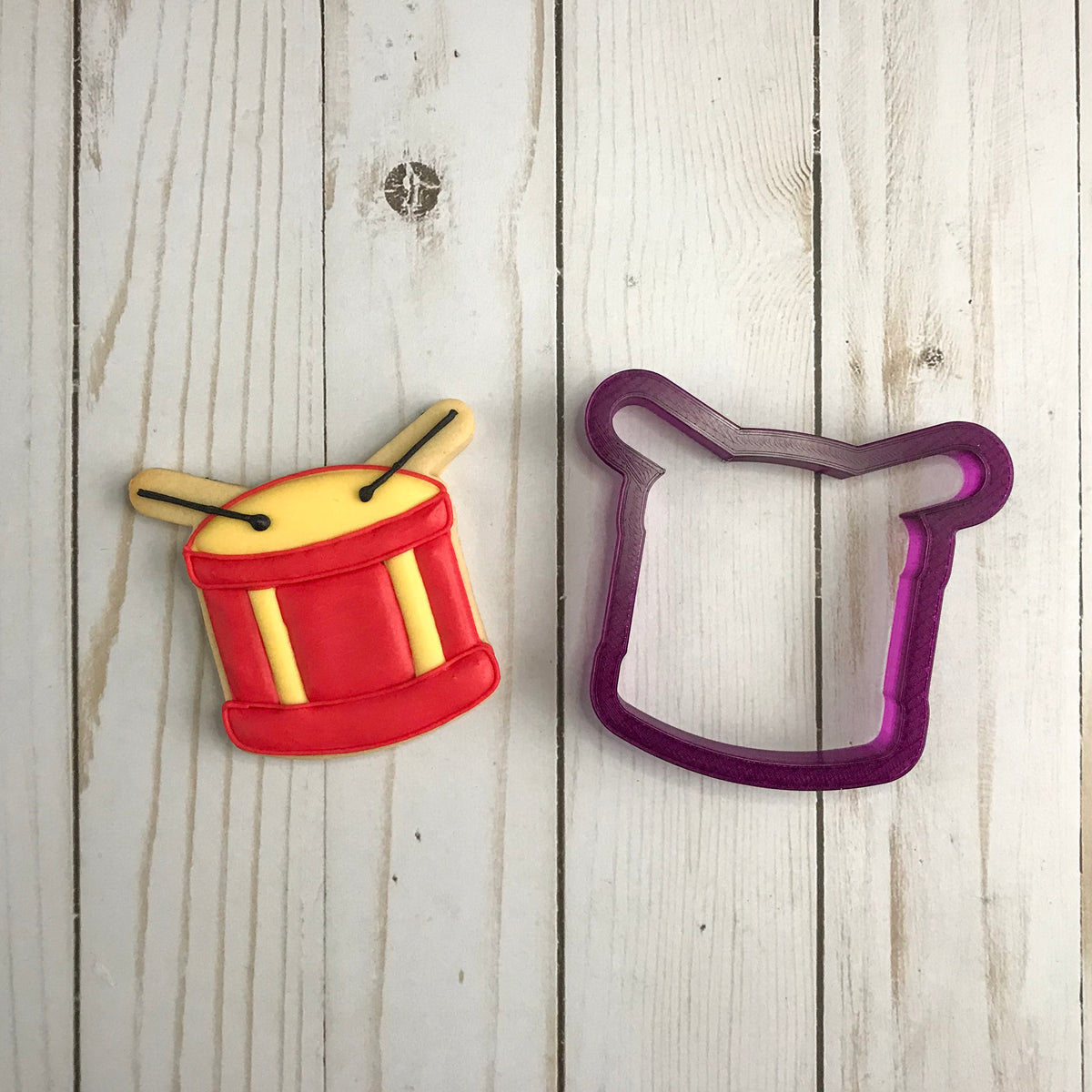 Drum with Drumsticks Cookie Cutter – Bobbi's Cutters