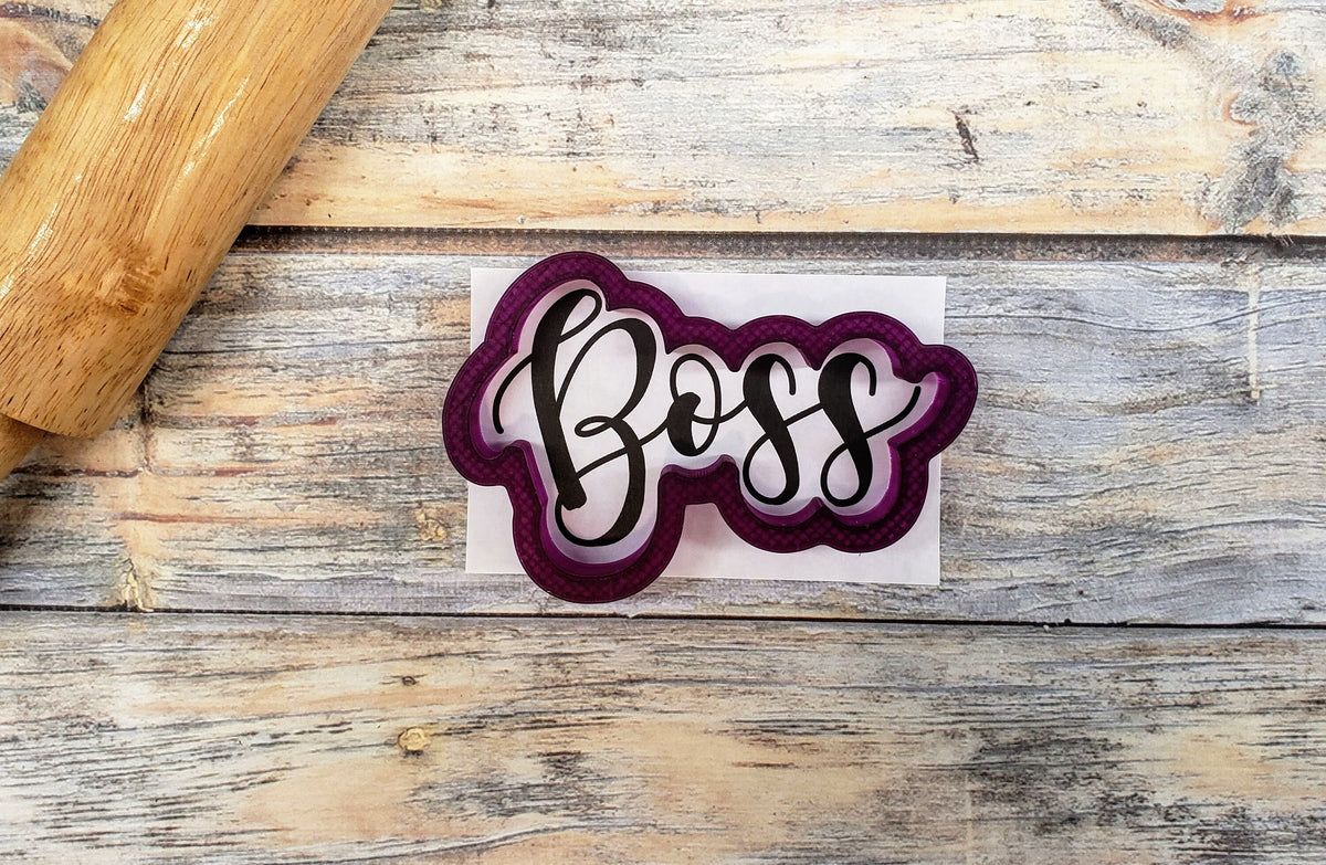 Boss (in upper case) Hand Lettered Cookie Cutter with Optional Stencil ...