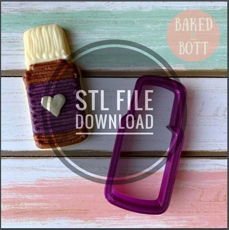 Digital STL File Download for Essential Oil Bottle Cookie Cutter ...
