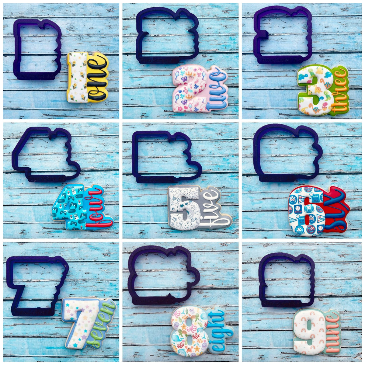 Number with Script Set of 10 Cookie Cutters – Bobbi's Cutters