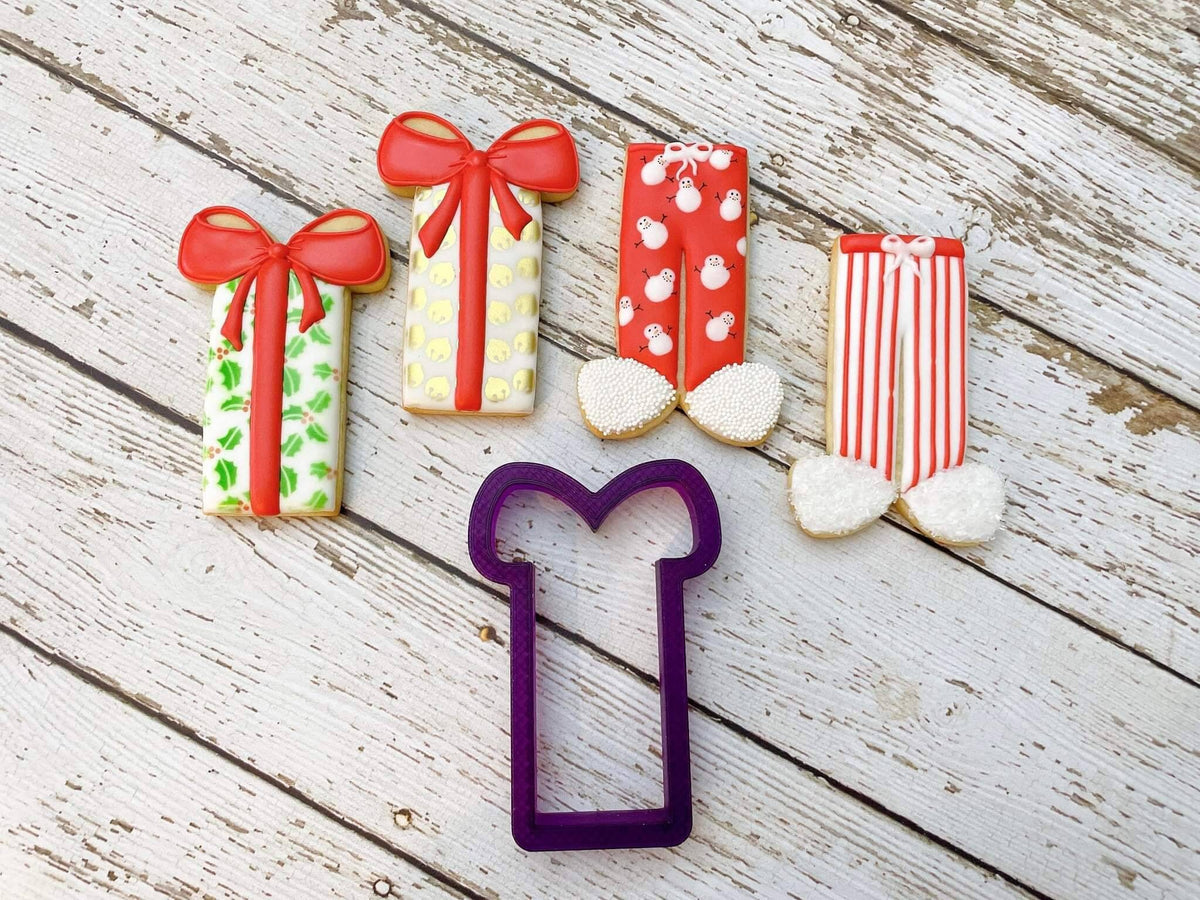 Lilaloa's Tall Present or Pajama Bottoms with Slippers Cookie Cutter ...