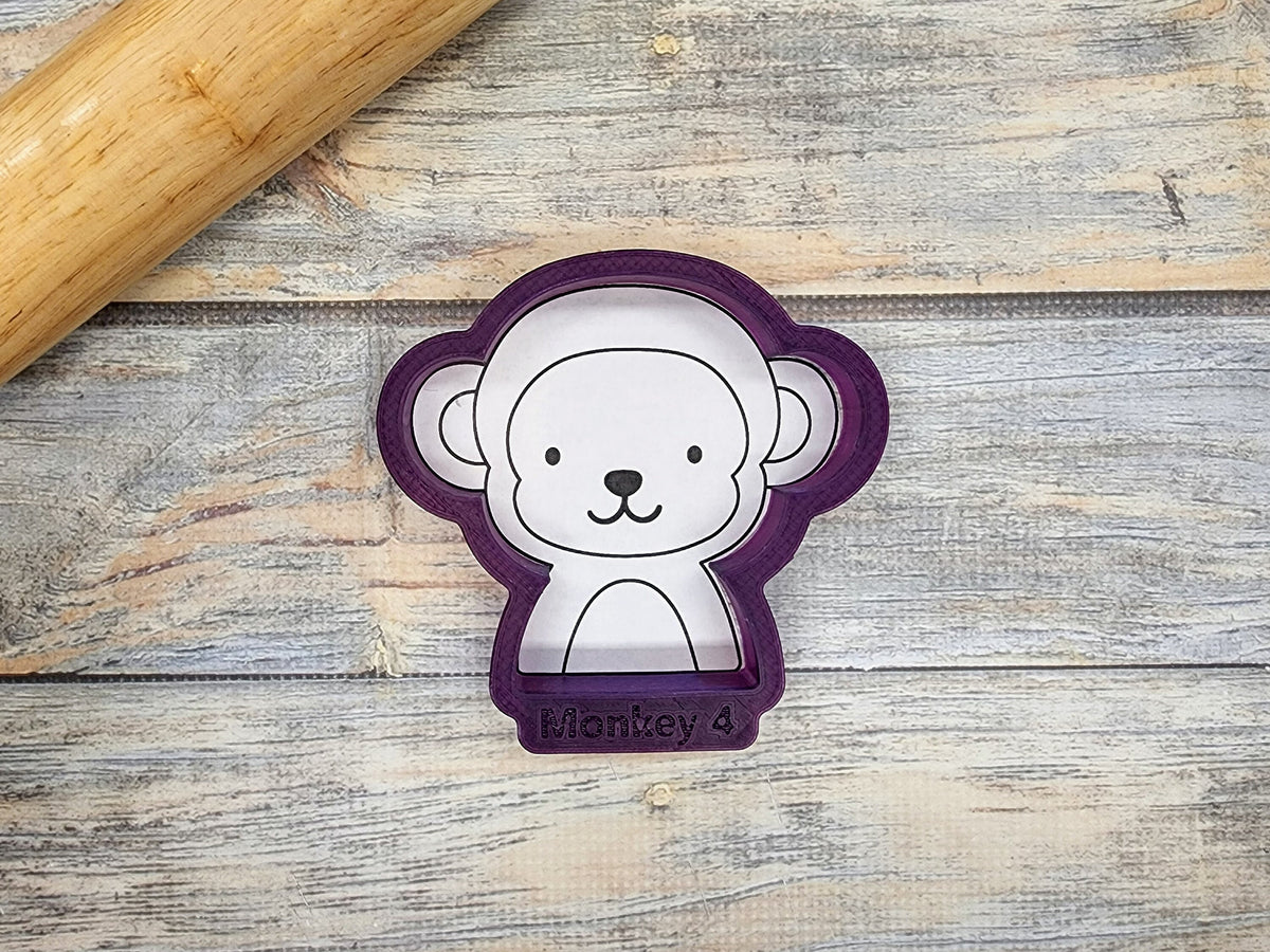 Monkey Face and Shoulders Cookie Cutter – Bobbi's Cutters