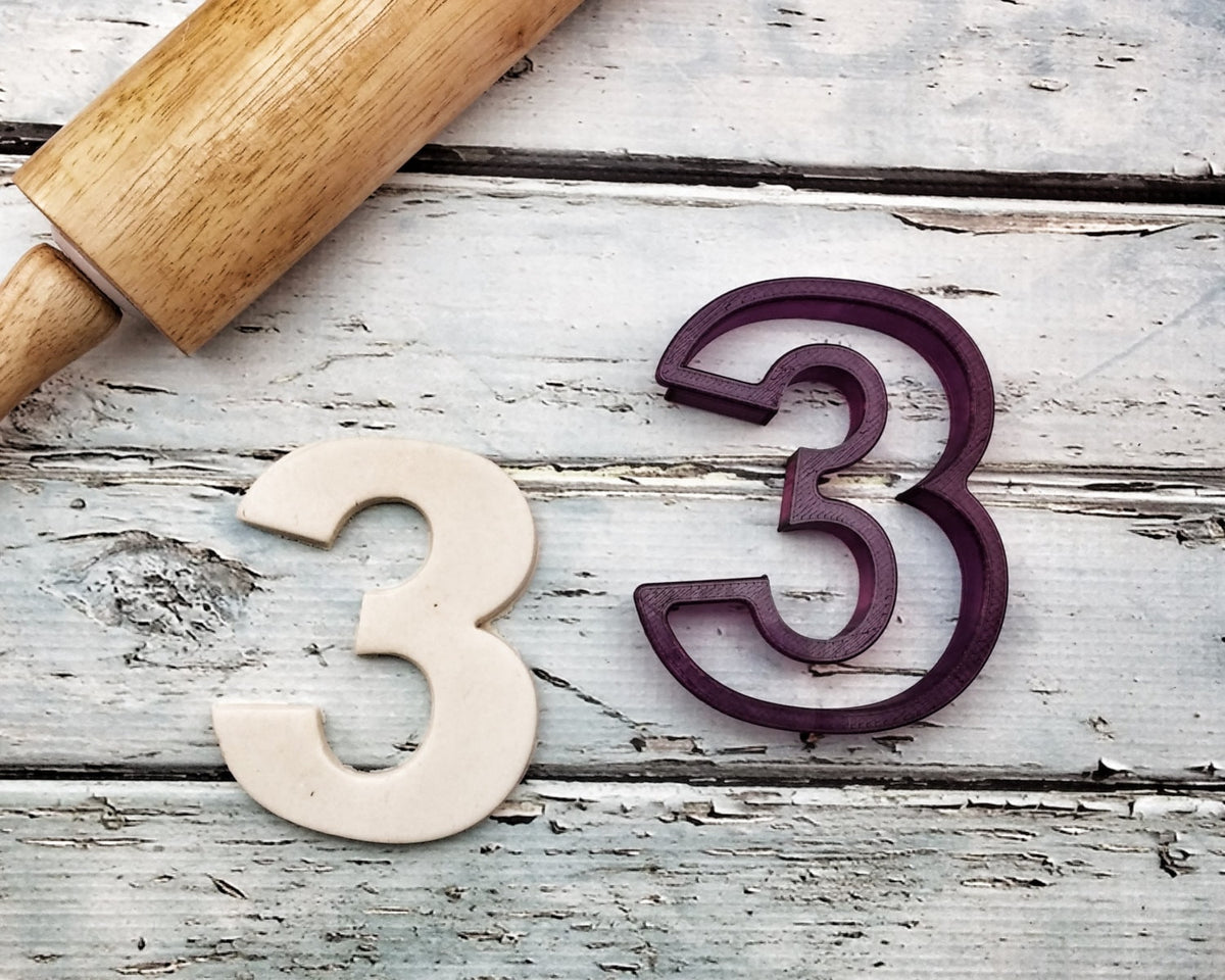 3 Three Third Birthday or Anniversary Number Cookie Cutter – Bobbi's ...