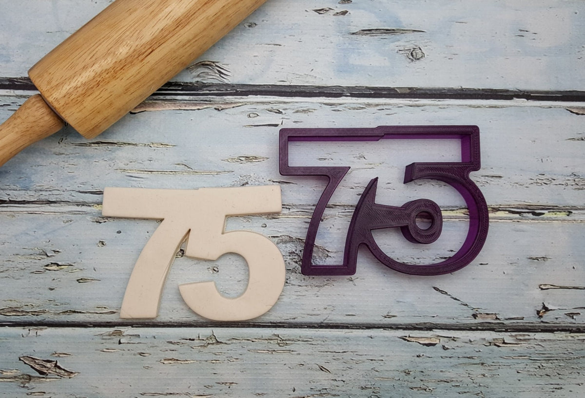 75 Seventy Five Seventy fifth Cookie Cutter – Bobbi's Cutters