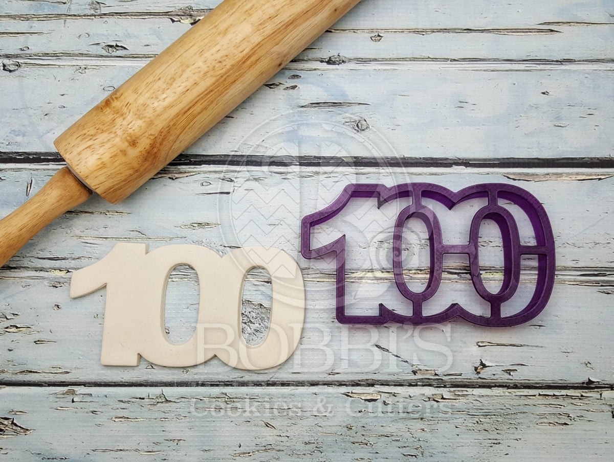100 100th One Hundred One Hundredth Cookie Cutter – Bobbi's Cutters